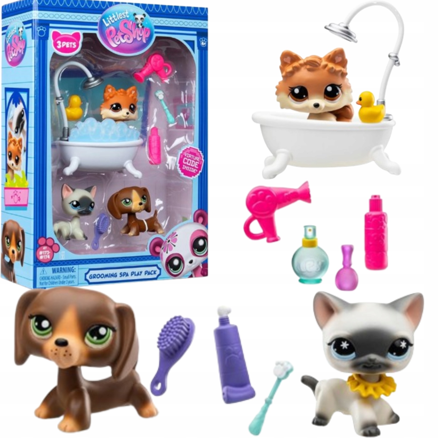 LITTLEST PET SHOP SPA 3 FIGURKI + AKCESORIA SERIA 3 LPS00638 NOWOŚĆ ...