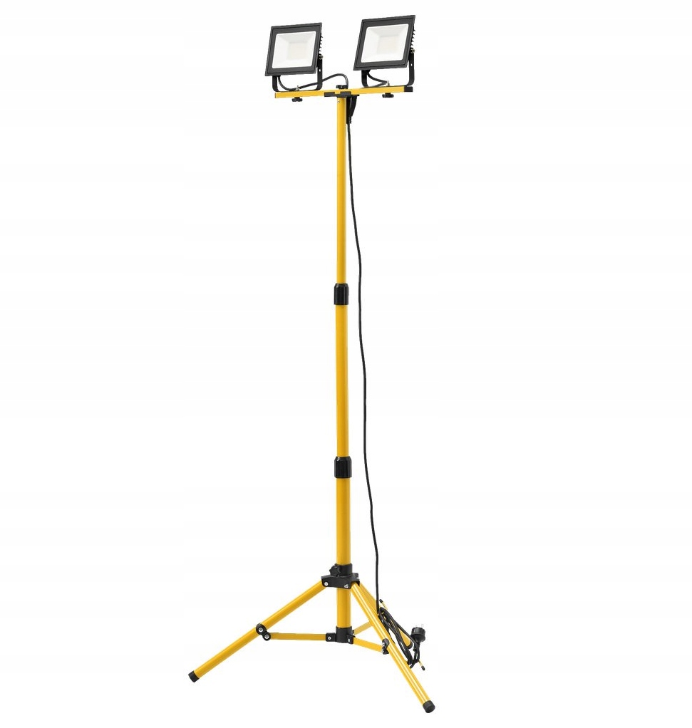 LAMPA ROBOCZA LED ZE STATYWEM PODWÓJNA MOCNA SOLIDNA 2x4250 lm 2x50W ...