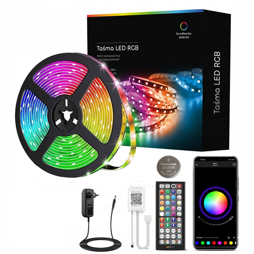 10 méteres RGB 5050 LED szalag ledrgb Bluetooth-szal és távirányítóval ...