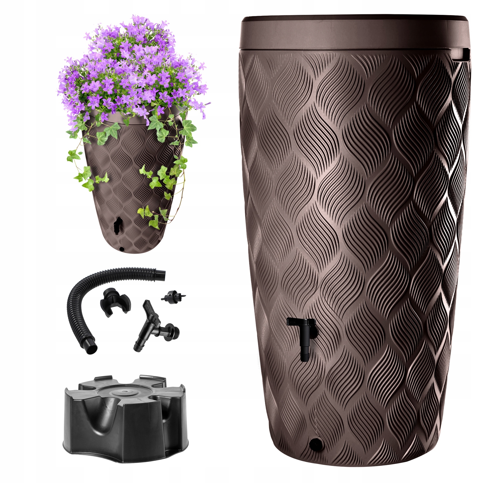 NÁDRŽ NA DAŽĎOVÚ VODU 240 L SUD NÁDOBA S KOHÚTIKOM KVETINÁČOM VEĽKÁ - Allegro