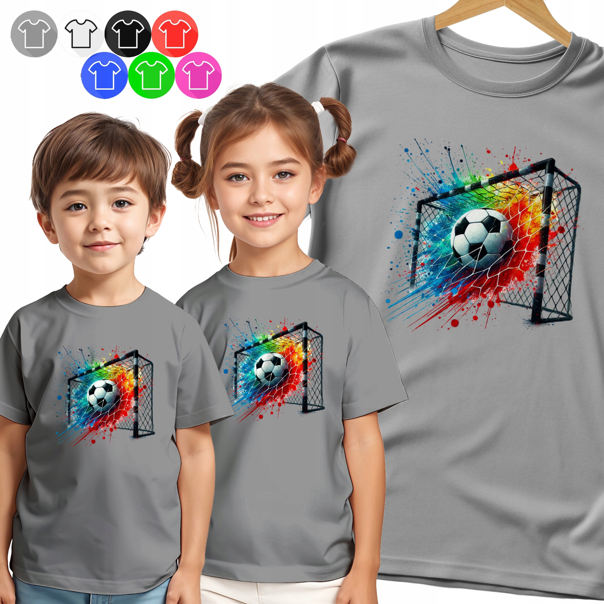 GYEREK PÓLÓ T-SHIRT - FOCI LABDA - LABDA A HÁLÓBAN FIÚNAK - XXS ...