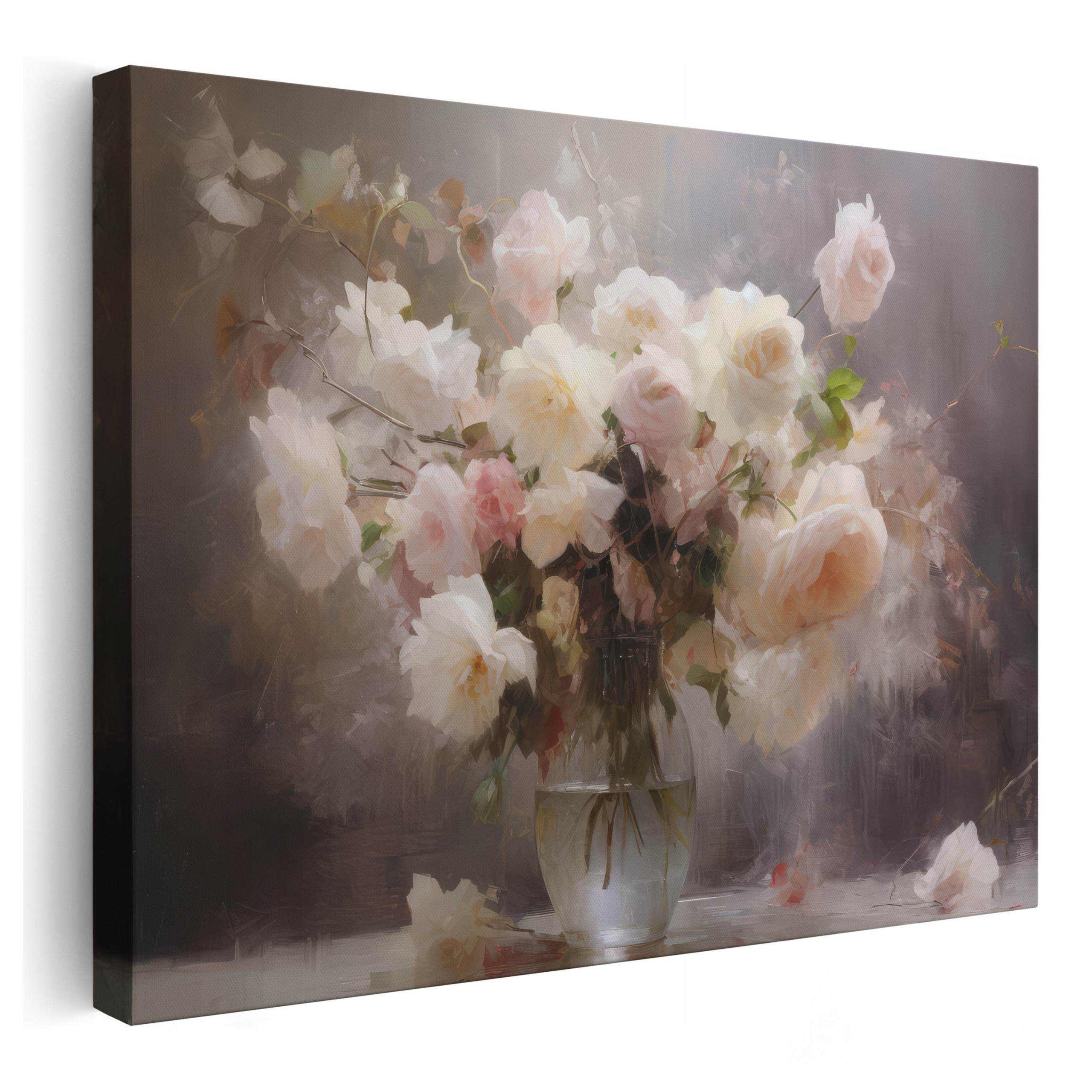 OBRAZ NA PŁÓTNIE 70x50 cm BUKIET KWIATÓW RÓŻE RÓŻA OBRAZY DO SALONU ...