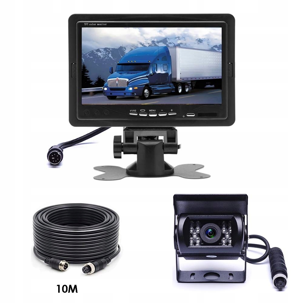 COUVACÍ KAMERA MONITOR 7" TFT LCD PRO AUTOBUS, 10m KABEL, 12V/24V ...