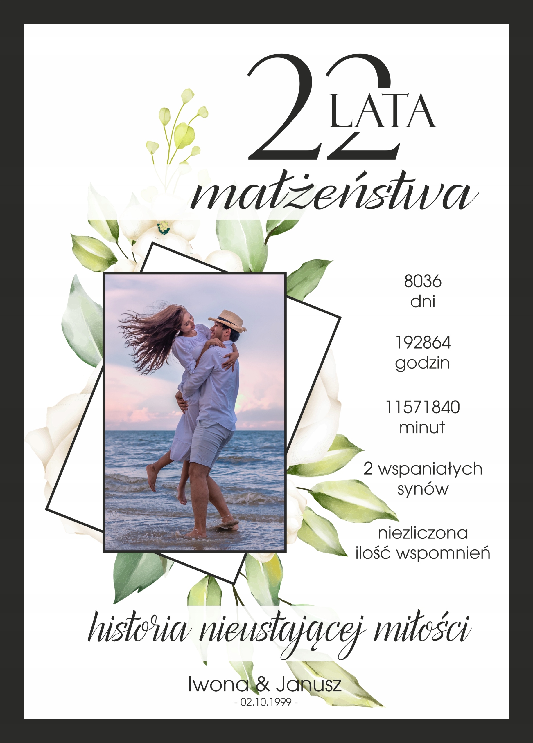 Plakat Rocznica ślubu prezent w ramie 21 x 30 cm • Cena, Opinie ...