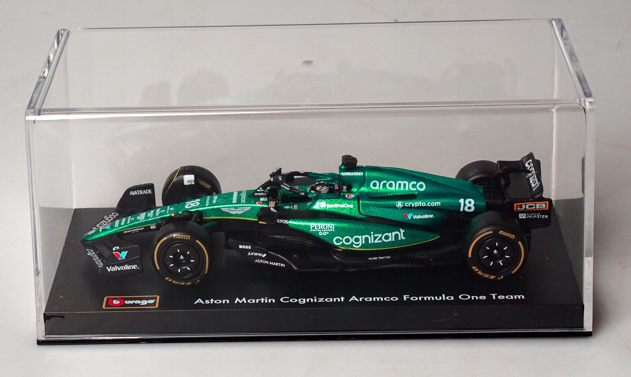 ASTON AMR23 F1-ES VERSENYAUTÓ FÉM MODELL BBURAGO 1:43 #18 LANCE STROLL ...