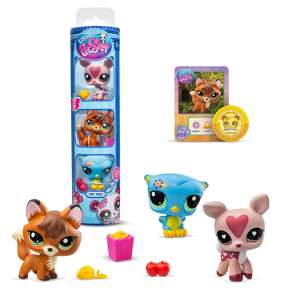 LITTLEST PET SHOP TUBA ZESTAW 3 FIGUREK JELONEK LISEK SÓWKA LPS 00646 ...