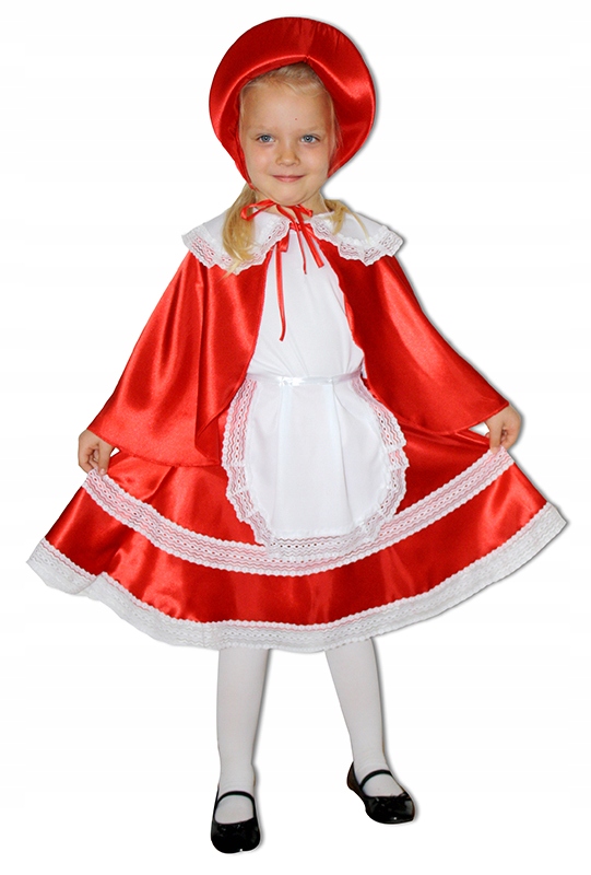 STRÓJ KOSTIUM BAJKOWY Czerwony Kapturek PRODUKT POLSKI 110/122 ...
