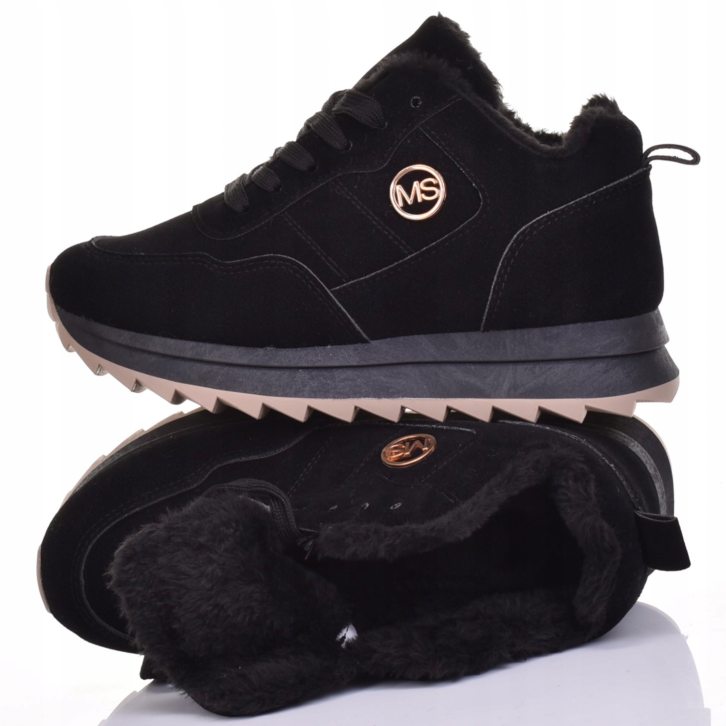 ZIMNÍ TENISKY, DÁMSKÉ ZATEPLENÉ BOTY NA PLATFORMĚ, KOŽENÉ za 558.00CZK ...