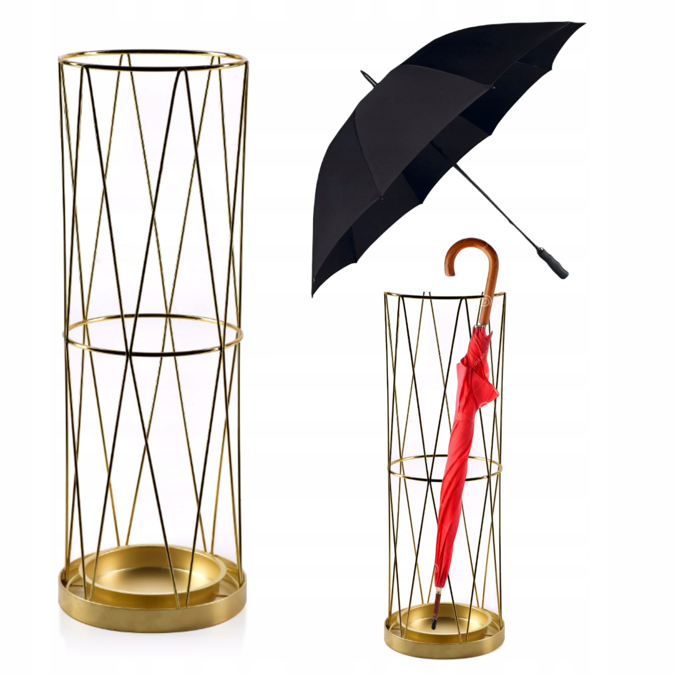 HIT Stojak na parasole PARASOLNIK ZŁOTY METALOWY (chenyetongGG906 ...