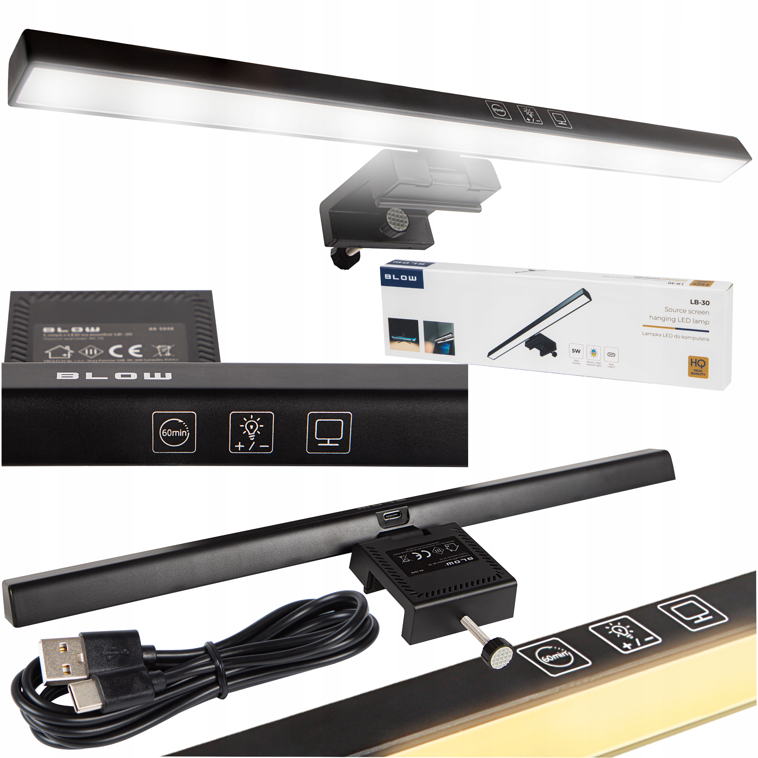 Lampka biurkowa Blow LB-30 czarny moc do 5 W (5900804136019) • Cena ...