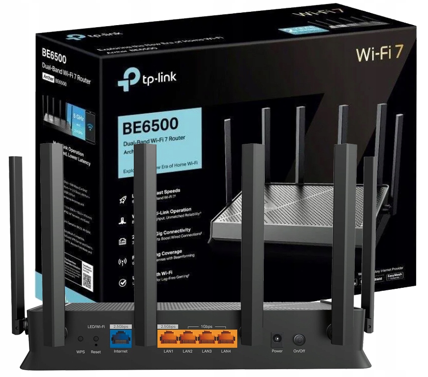 DVOUPÁSMOVÝ ROUTER TP-LINK ARCHER BE400 WI-FI 7 BE6500 USB 3.0 MU-MIMO OFDMA za 2884.00CZK - Allegro