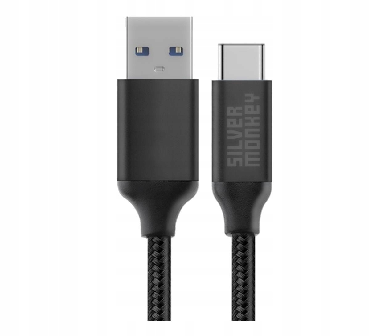 Kabel Silver Monkey USB - USB typ C 2 m czarny • Cena, Opinie - Allegro