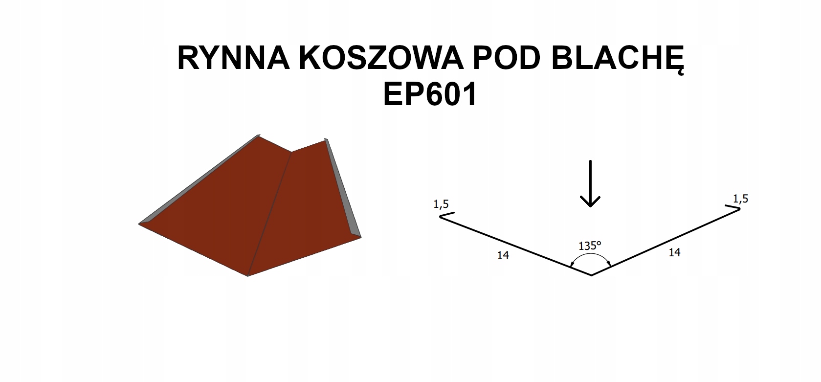 Rynna koszowa EP601 ceglasta 8004 (EP 601 Rynna koszowa EP601 ceglasta ...