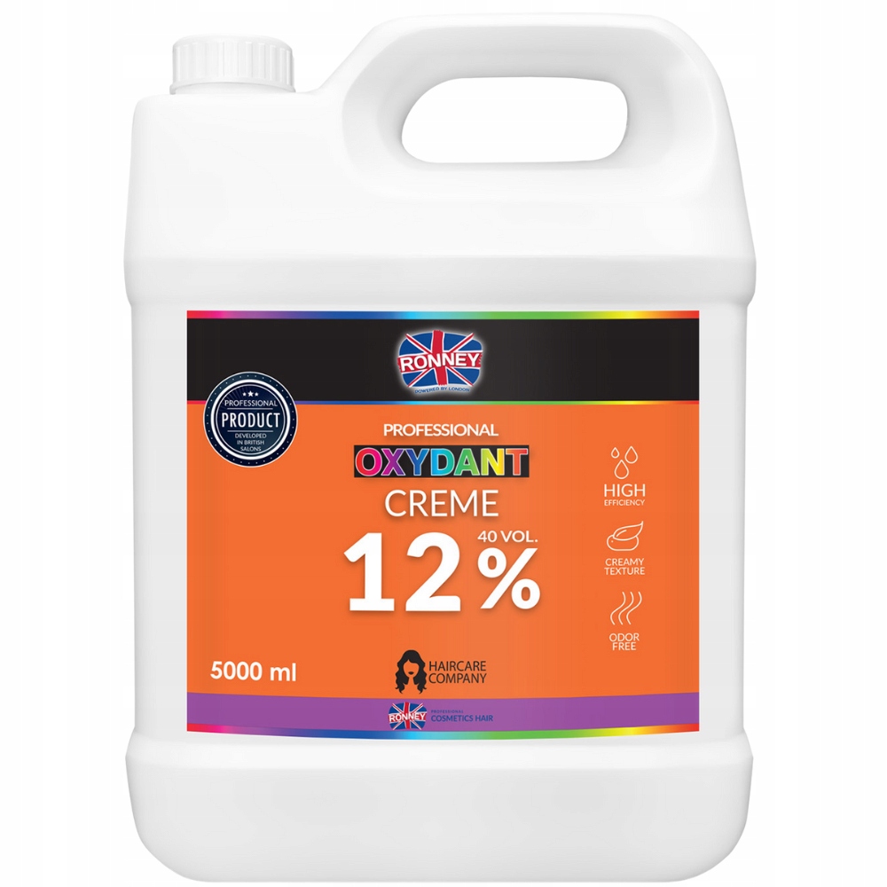 Ronney Kremowy Oxydant 12% Emulsja Utleniająca Rozjaśnianie Włosów 5000ml (5060589157279) • Cena ...