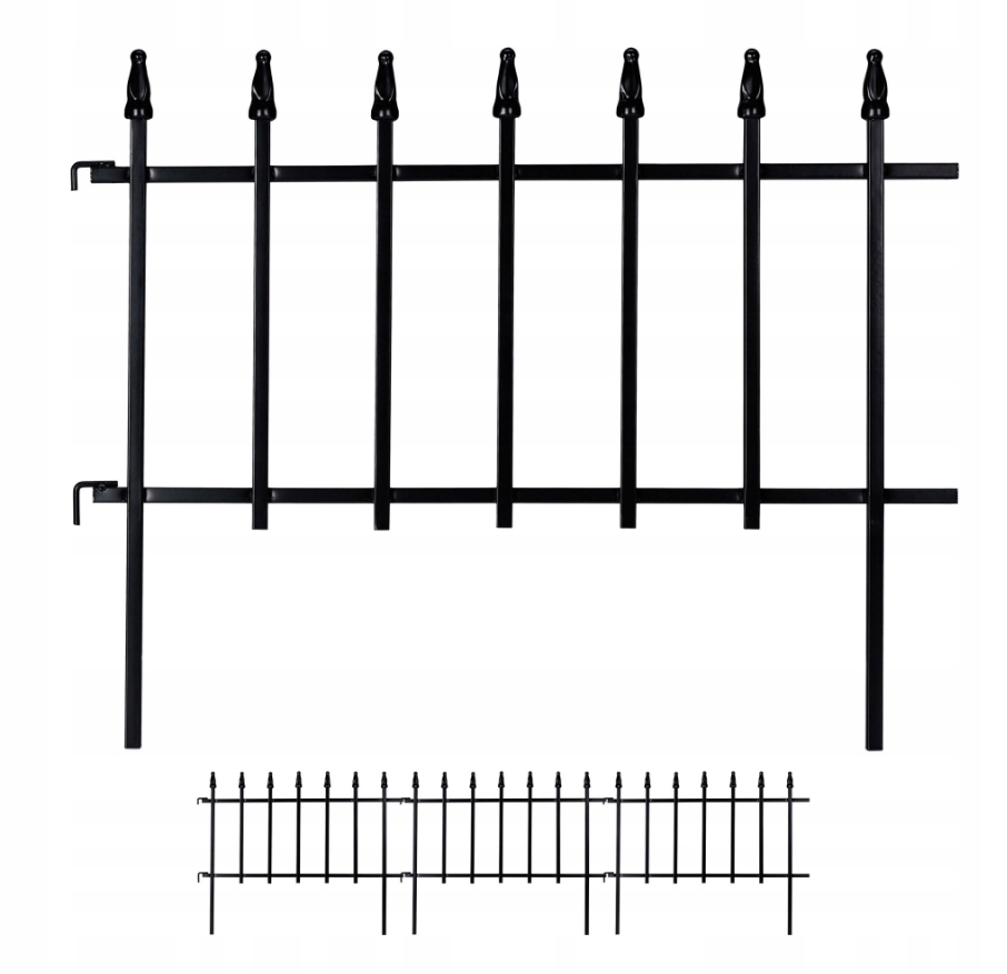 Zahradní plot Relaxdays lem - 4 rozpětí černá - Allegro