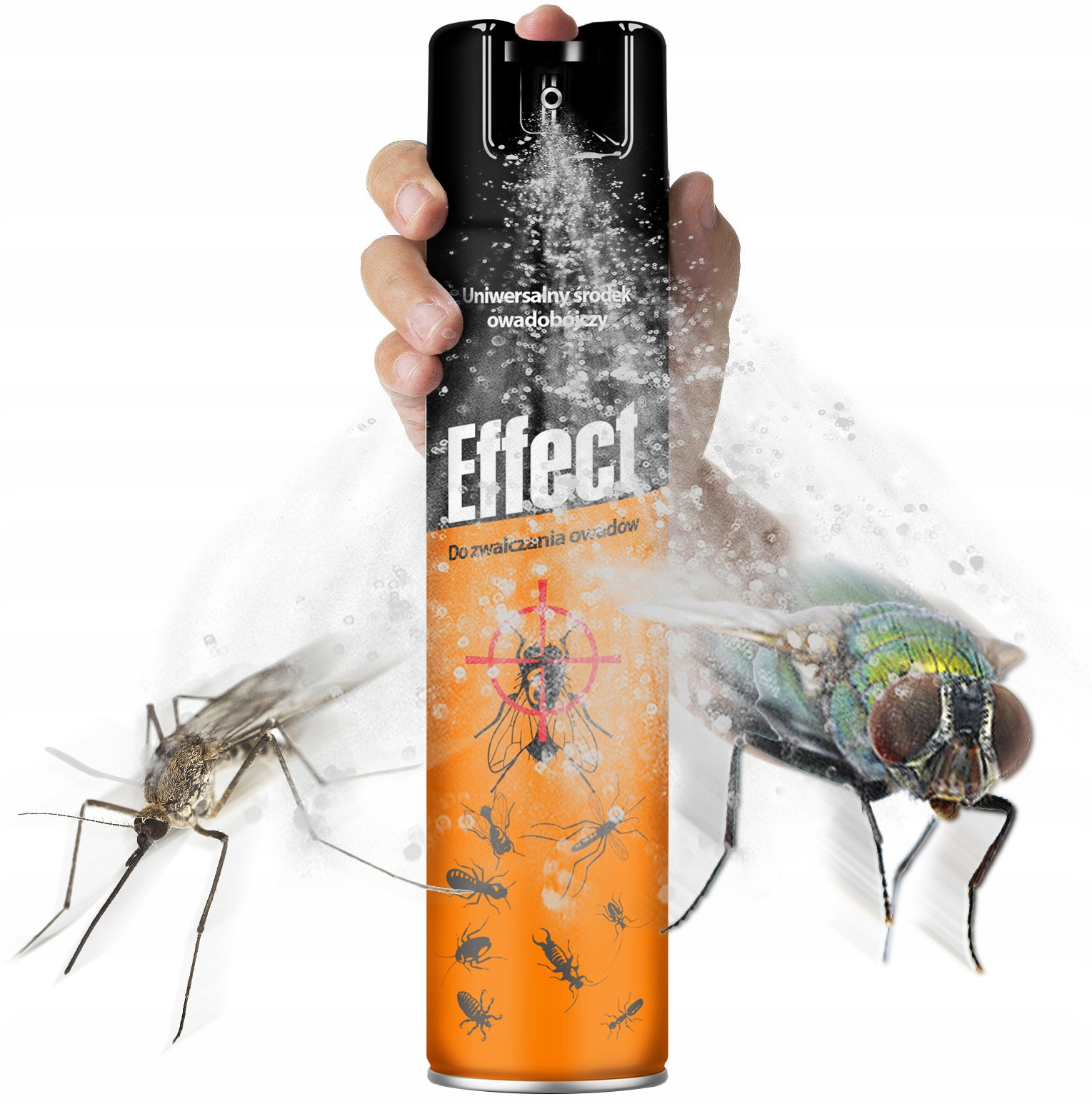 PREPARAT SPRAY OPRYSK AEROZOL ŚRODEK NA MUCHY MOLE MESZKI KOMARY EFFECT ...