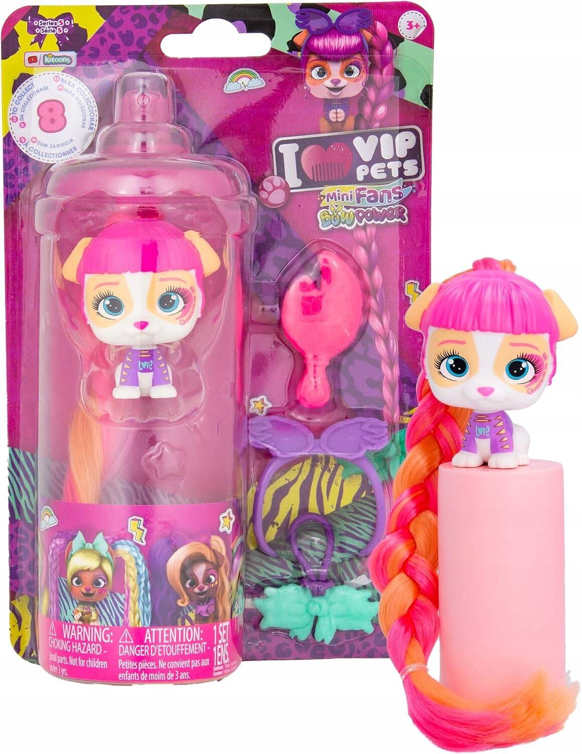 VIP PETS MINI FANS BOW POWER S5 BÁBIKA PSÍK FIGURKA Dlhé vlasy JESSIE ...