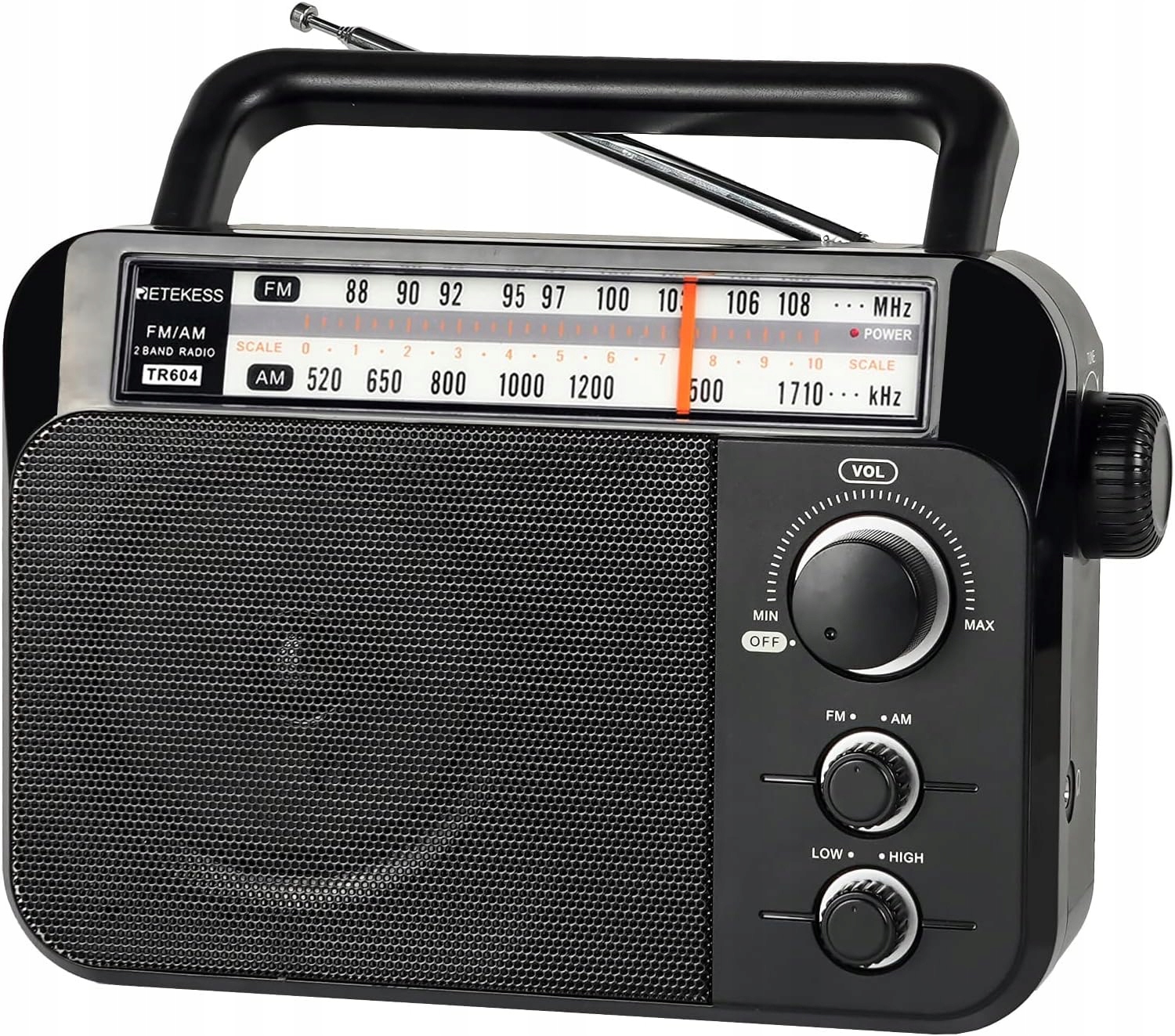 Retekess TR604 Przenośne Radio FM AM, Radio Kuchenne dla Seniorów ...