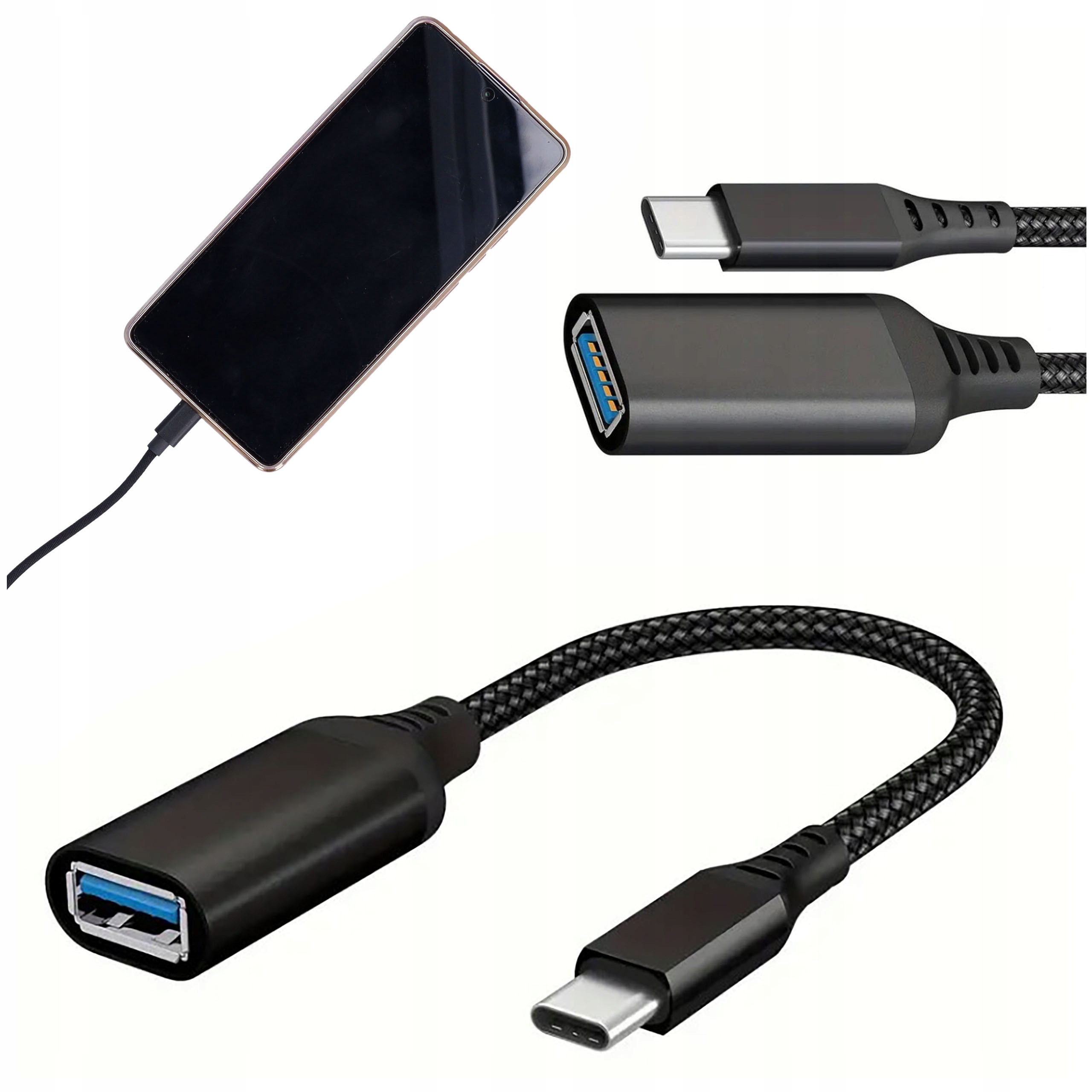 Adapter przejściówka USB C na USB 3.0 OTG kabel typ C do laptopa telefonu - Sklep, Opinie, Cena ...