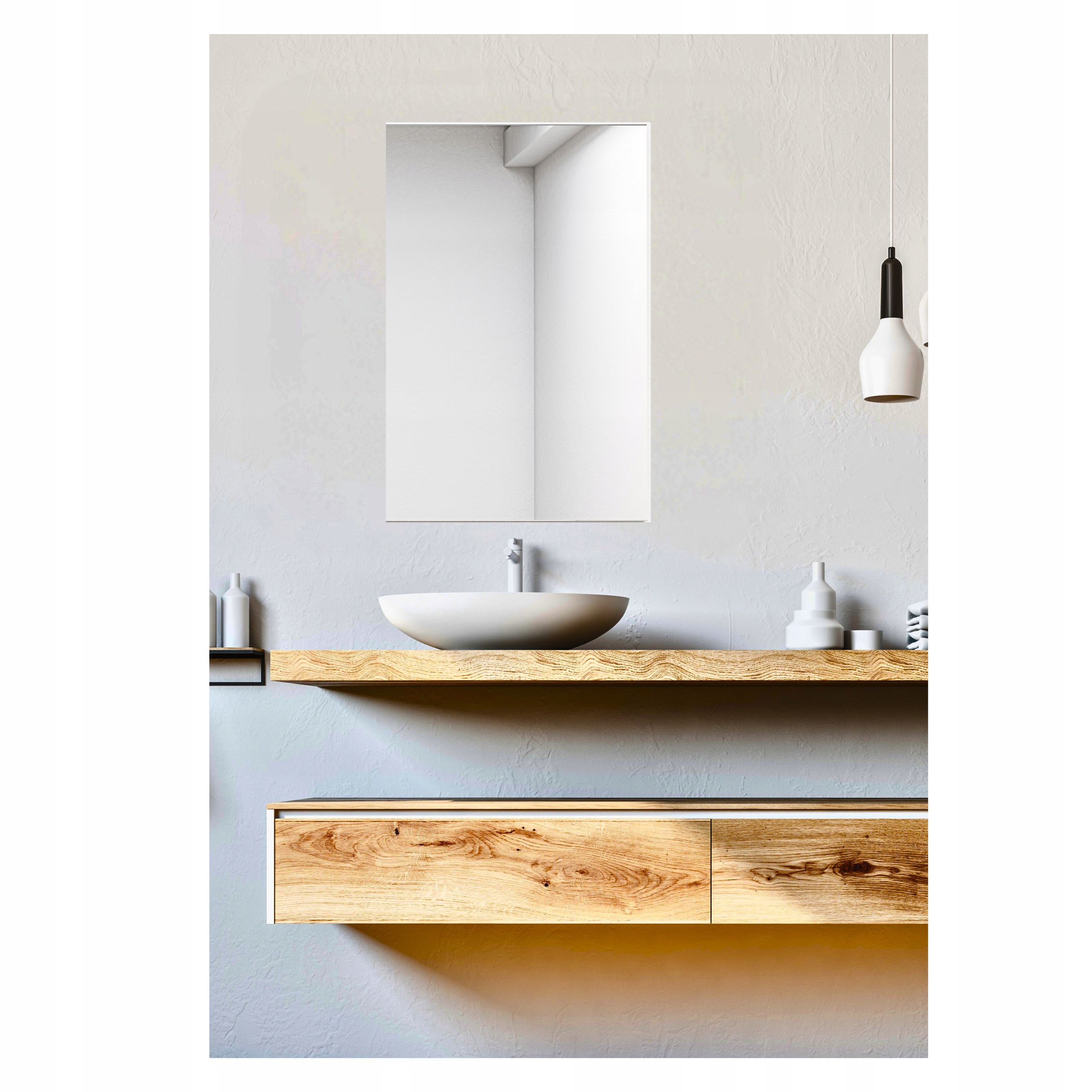 LUSTRO SREBRNE SZLIFOWANE BEZ RAMY GOTOWE DO MONTAŻU PION 40x60 cm ...