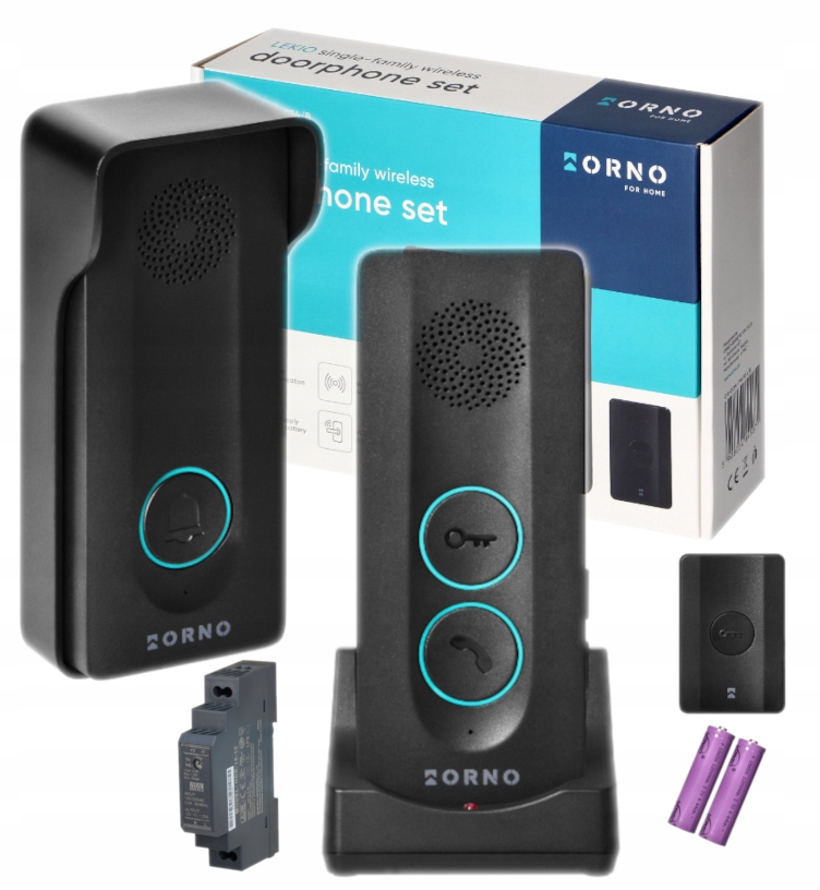 DOMOFON BEZPRZEWODOWY BEZSŁUCHAWKOWY FURTKA GŁOŚNOMÓWIĄCY ZASILACZ DIN (5908254845871) • Cena ...