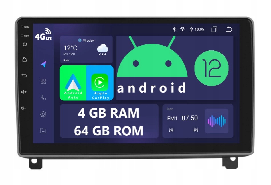 RADIO 2DIN NAWIGACJA ANDROID PEUGEOT 407 4/64 GB DSP CARPLAY LTE - Sklep, Opinie, Cena w Allegro.pl