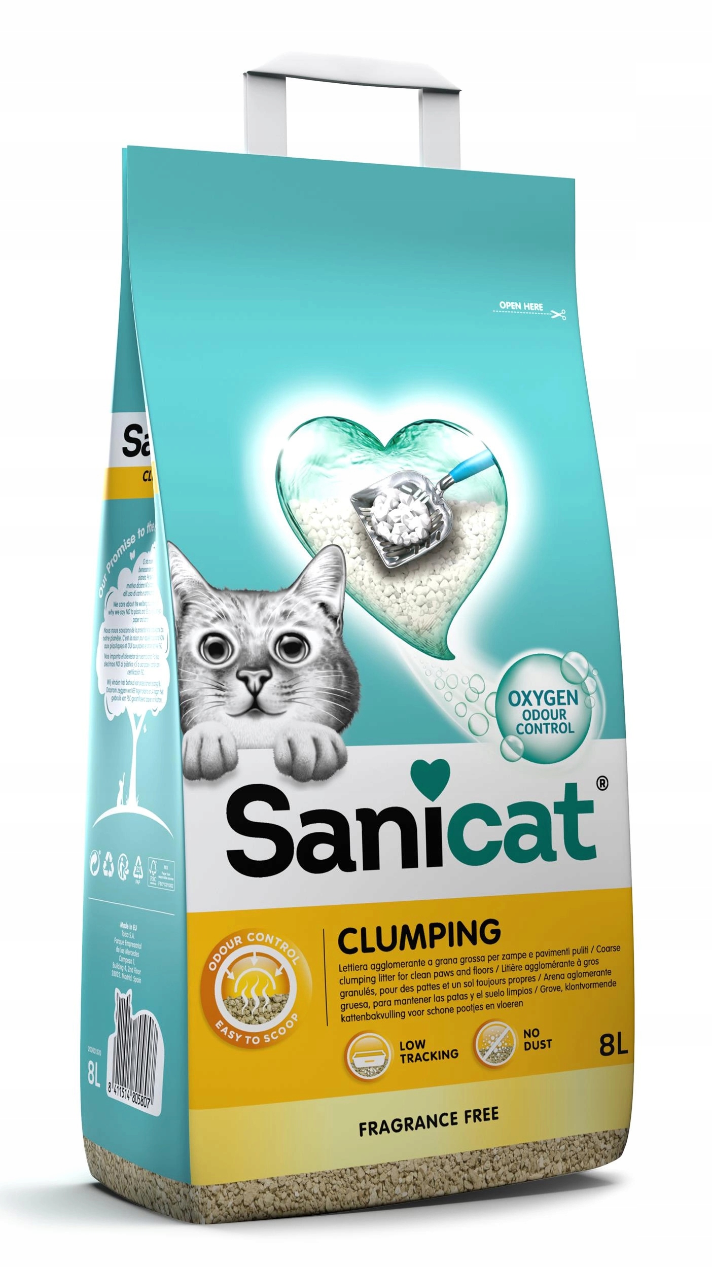 Bentonit macskaalom Sanicat Clumping szagmentes 8l, (8411514805807 ...