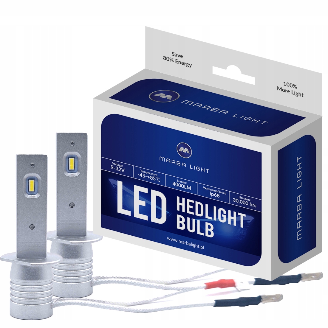 ŻarówkI LED H1 ML12H1 BIAŁA HOMOLOGACJA E9 4000LM 5904013420013 za 189 ...