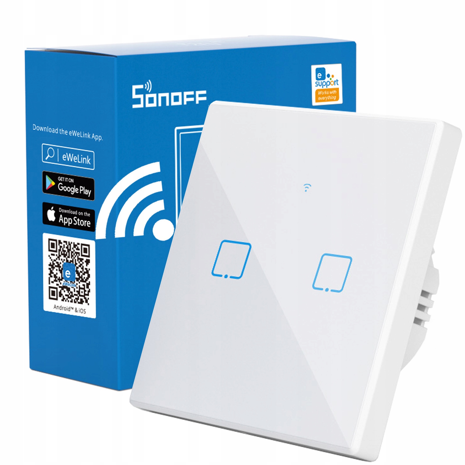 Włącznik świateł dotykowych 2-kanałowy WiFi SONOFF (T0EU2C-TX) • Cena ... Włącznik świateł dotykowych 2-kanałowy WiFi SONOFF (T0EU2C-TX) • Cena ...