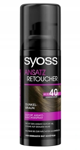 Syoss Dunkel Braun 120 ml spray koloryzujący • Cena, Opinie - Allegro