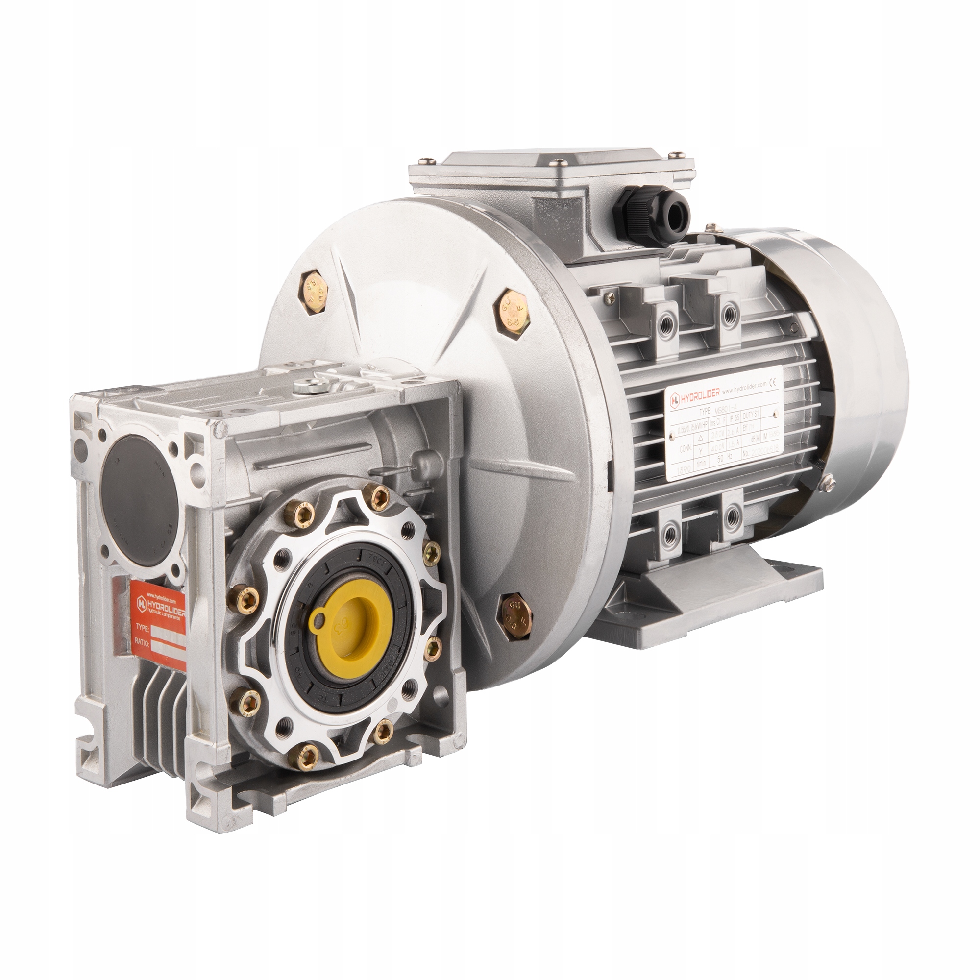 Silnik elektryczny 3-fazowy 380V 0,55 kW w zestawie z przekładnią ...