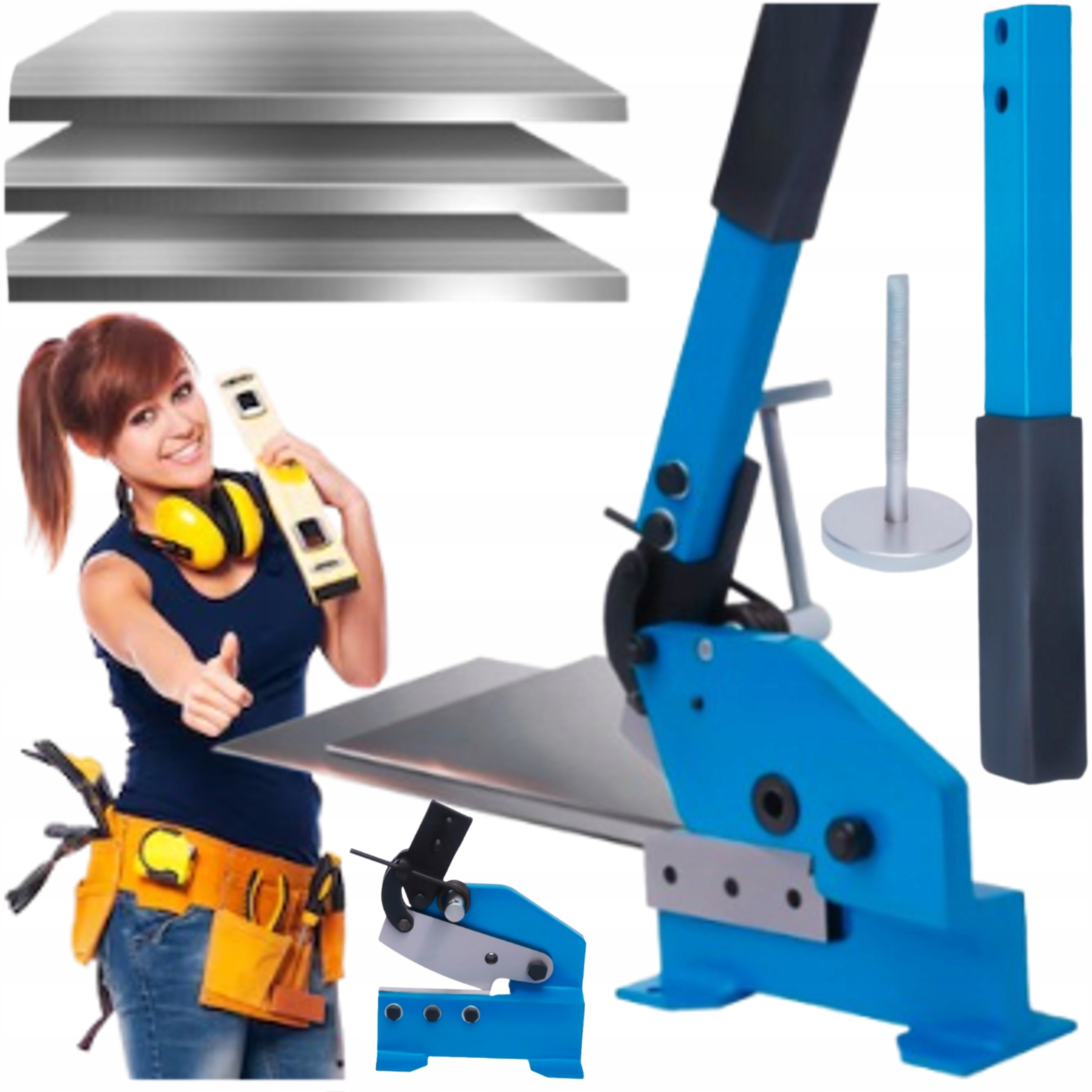 gilotyna do blachy i prętów nożyce do cięcia metalu ręczna 12.5cm 11mm ...