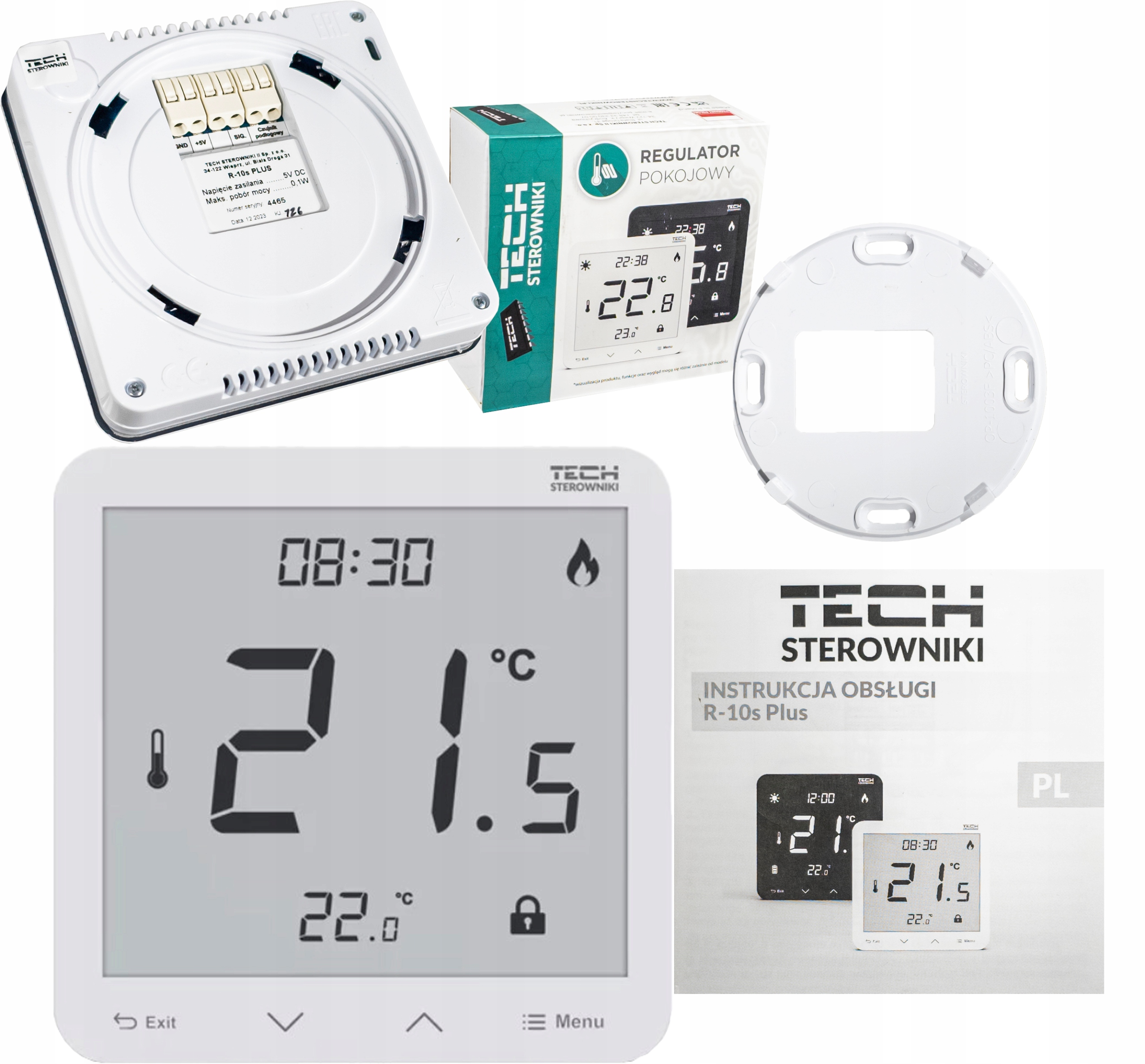 REGULATOR STEROWNIK TERMOSTAT POKOJOWY PRZEWODOWY TECH R-10S PLUS (WG ... REGULATOR STEROWNIK TERMOSTAT POKOJOWY PRZEWODOWY TECH R-10S PLUS (WG ...