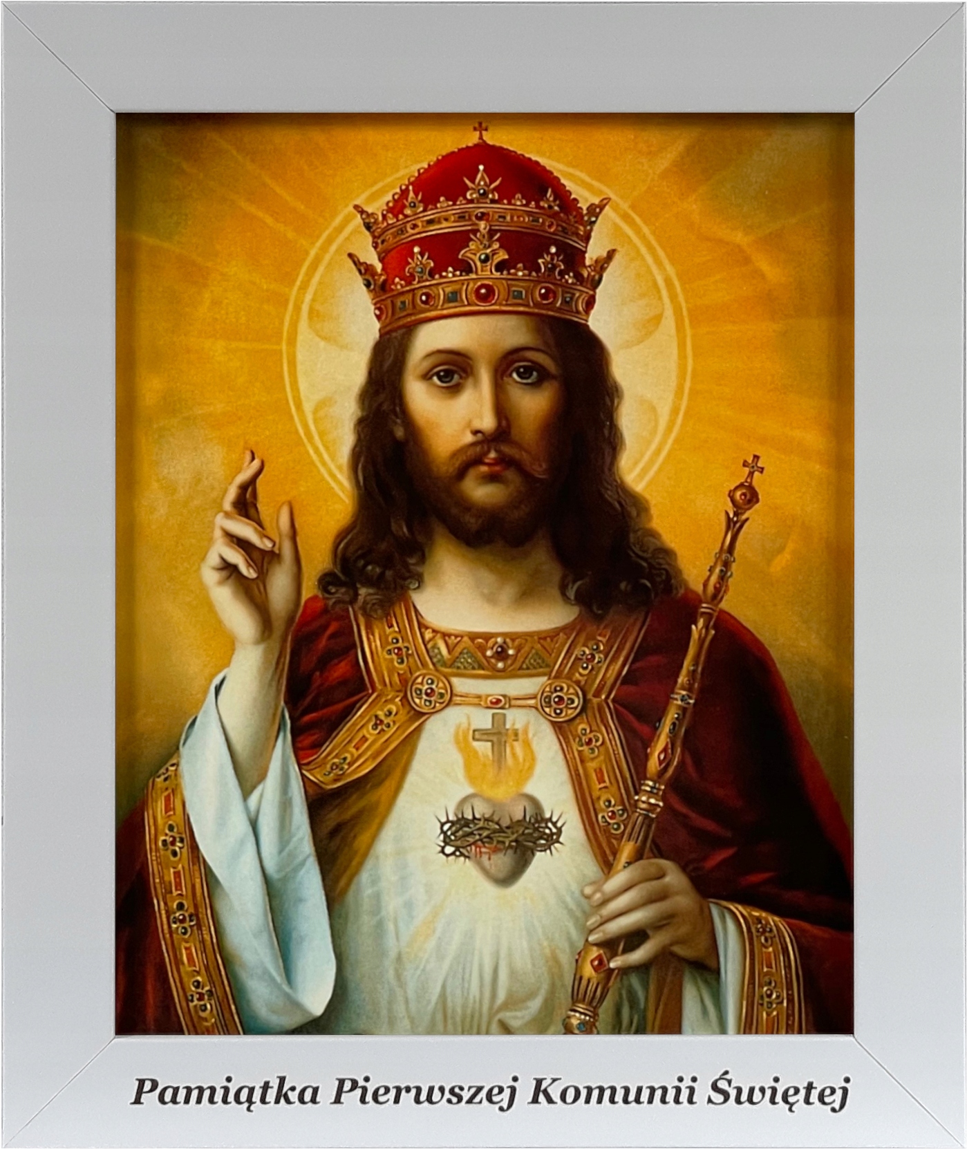 OBRAZ 30x25 JEZUS CHRYSTUS KRÓL GRAWER KOMUNIA • Cena, Opinie • Obrazki ...
