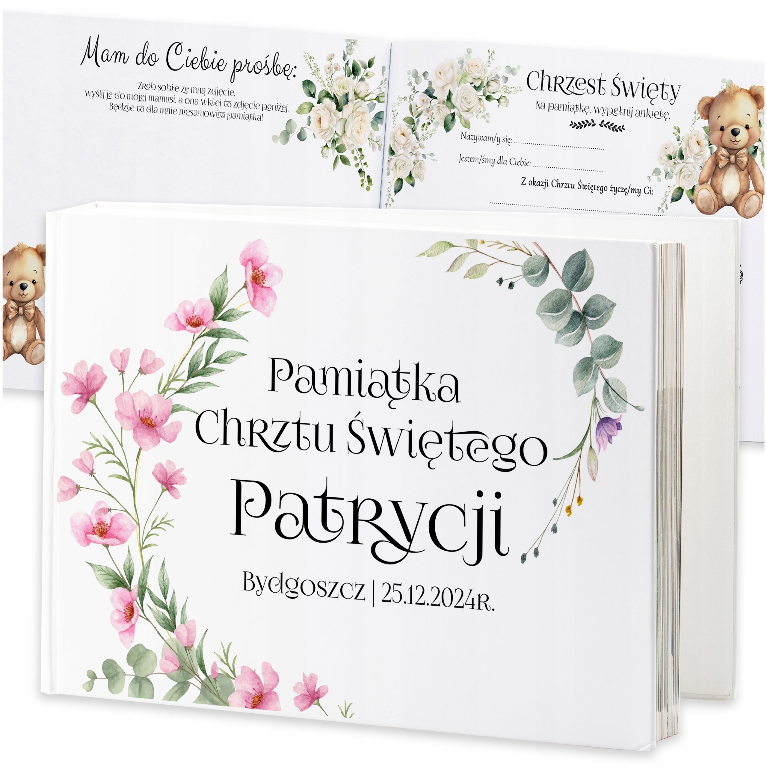 KSIĘGA GOŚCI NA CHRZEST - ALBUM NA ZDJĘCIA PAMIĄTKA - TWARDA OPRAWA [K047] (5905316166325 ...