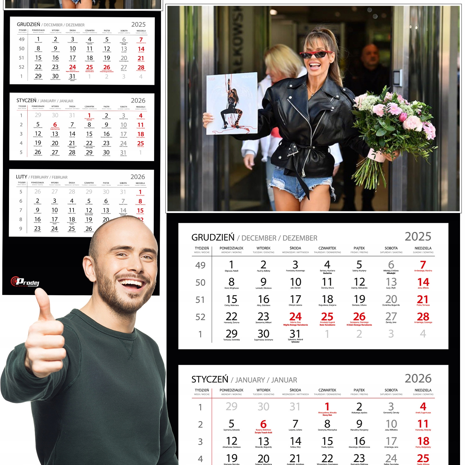 KALENDARZ TRÓJDZIELNY 2026 ŚCIENNY MIX WZORÓW PIĘKNY 18099728966 - Sklepy, Opinie, Ceny w Allegro