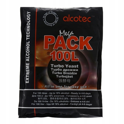 Drożdże gorzelniane turbo MEGA PACK 100l ALCOTEC (7908264734668) • Cena, Opinie • Drożdże ...