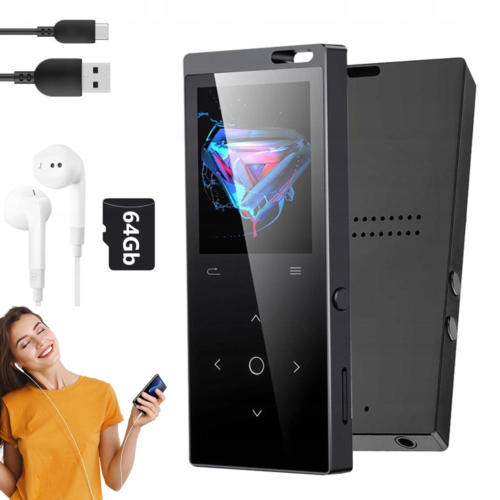 ODTWARZACZ MUZYCZNY MP4 BLUETOOTH RADIO ODTWARZACZ WIDEO+TF 64GB ...