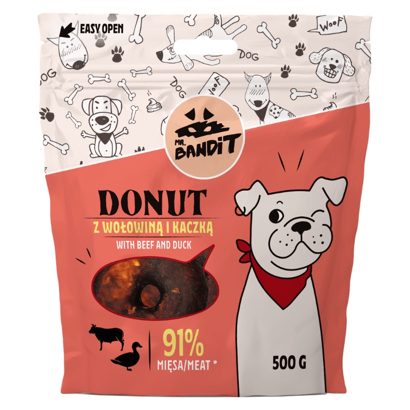Mr Bandit jutalomfalat kutyáknak, Marha és Kacsa ízű, 500g ...