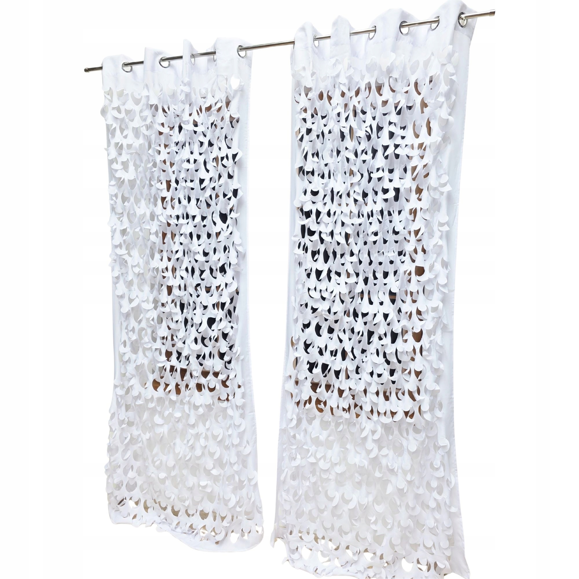 Zasłona Ozdabiana Wycinana Laserowo na Kółkach Beżowa - Gotowe zasłony ...