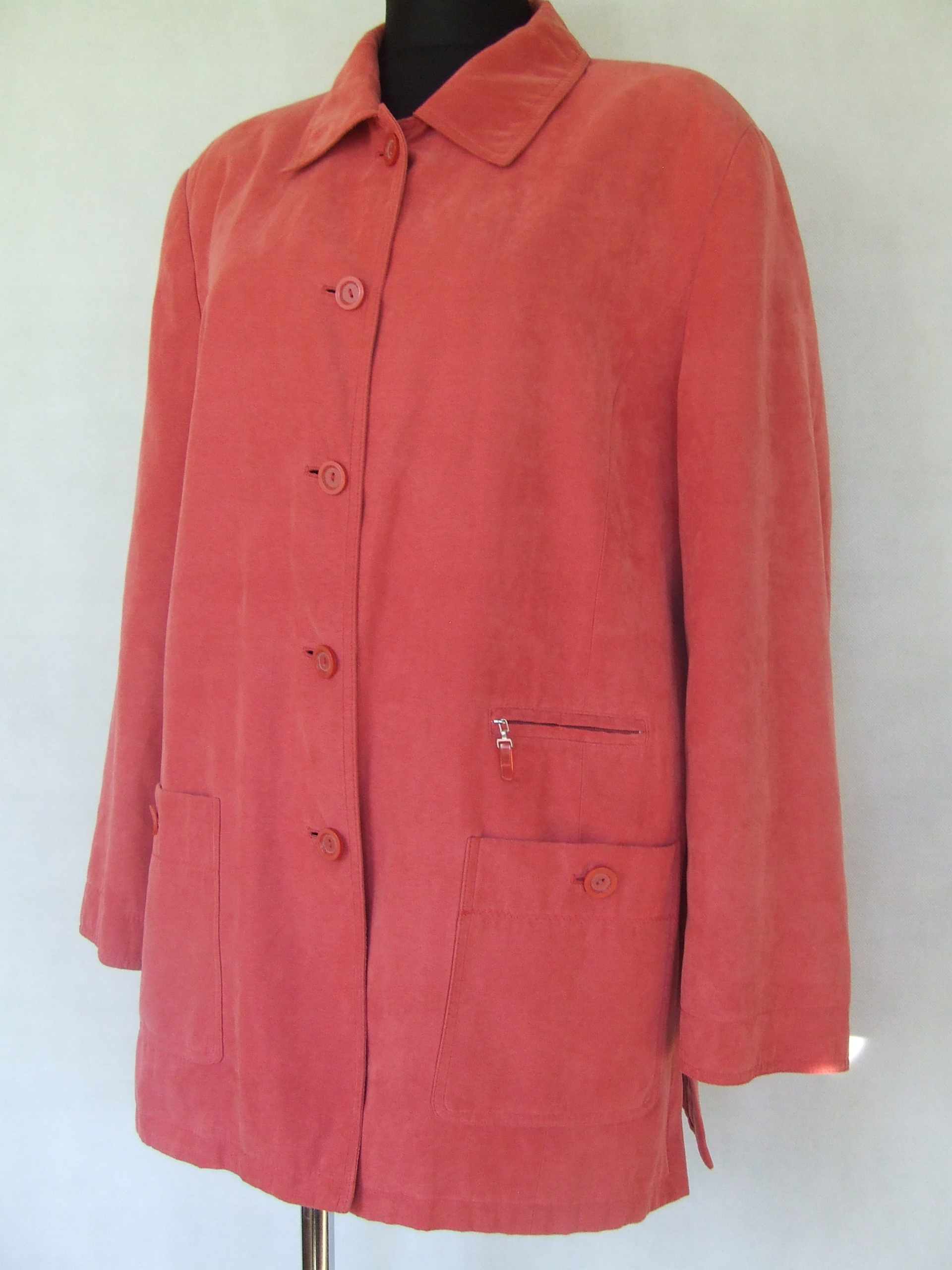 Maria Reich płaszcz damski różowy klasyczny bez kaptura rozmiar 44 ...