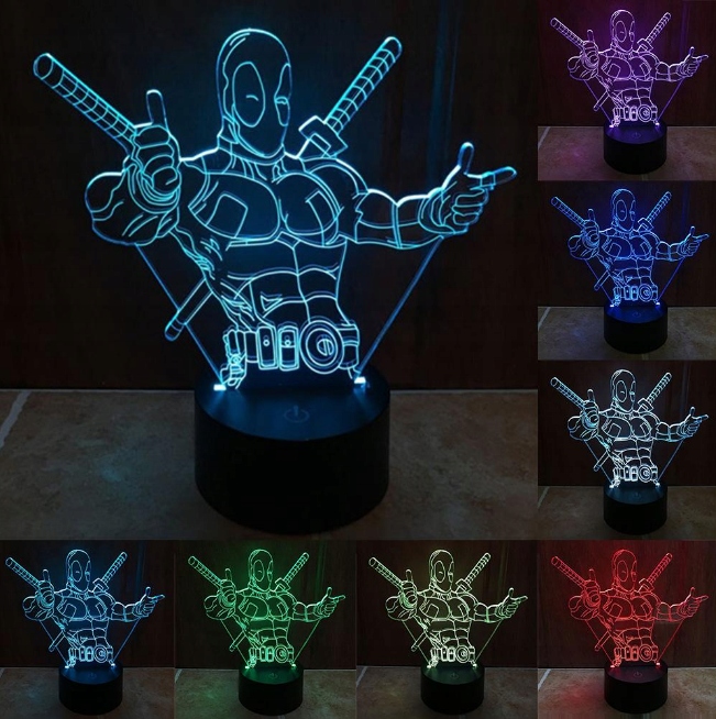 Lampka Nocna Deadpool Marvel 16Kolorów LED PLEXIDO - Plexido | Sklep ...