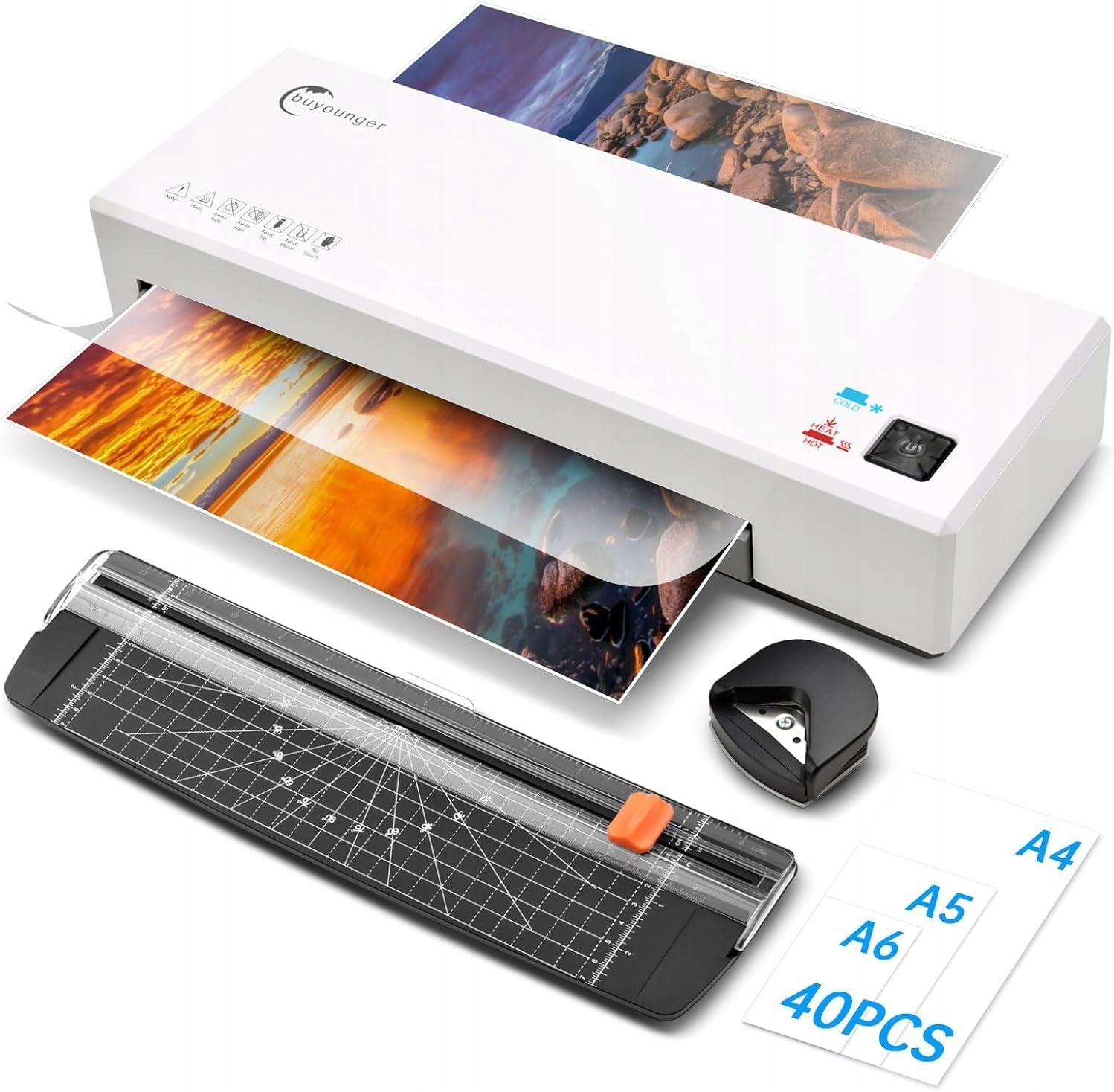 LAMINATOR A4 LAMINARKA + GRATIS 40 FOLII TRYMER ZAOKRĄGLARKA ROGÓW ZESTAW (6975912036789) • Cena ...