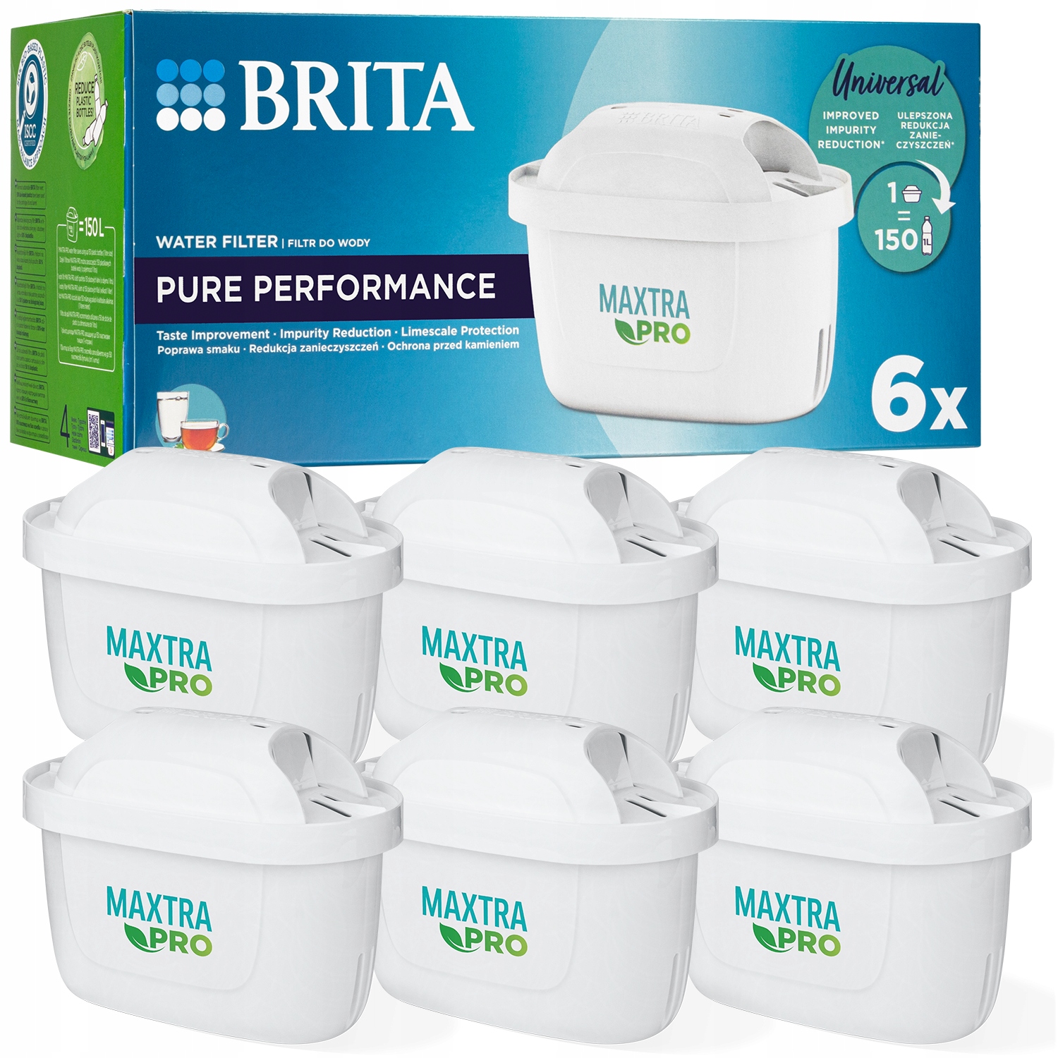 6 x Náplň vodný filter BRITA MAXTRA PLUS PRO PURE PERFORMANCE ORIGINÁL ...