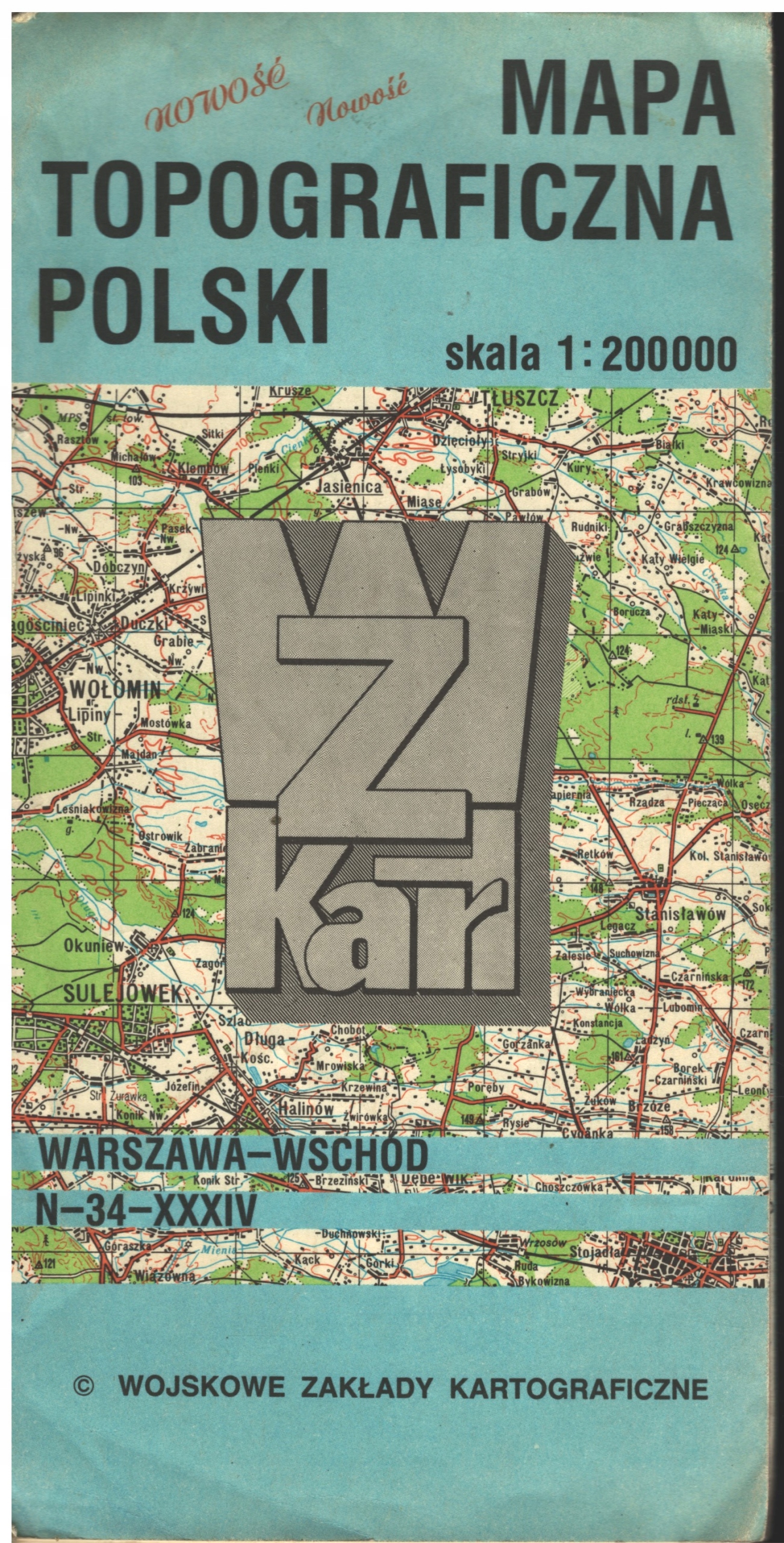 Mapa topograficzna Polski Warszawa wschód Praca zbiorowa - 10.00PLN ...