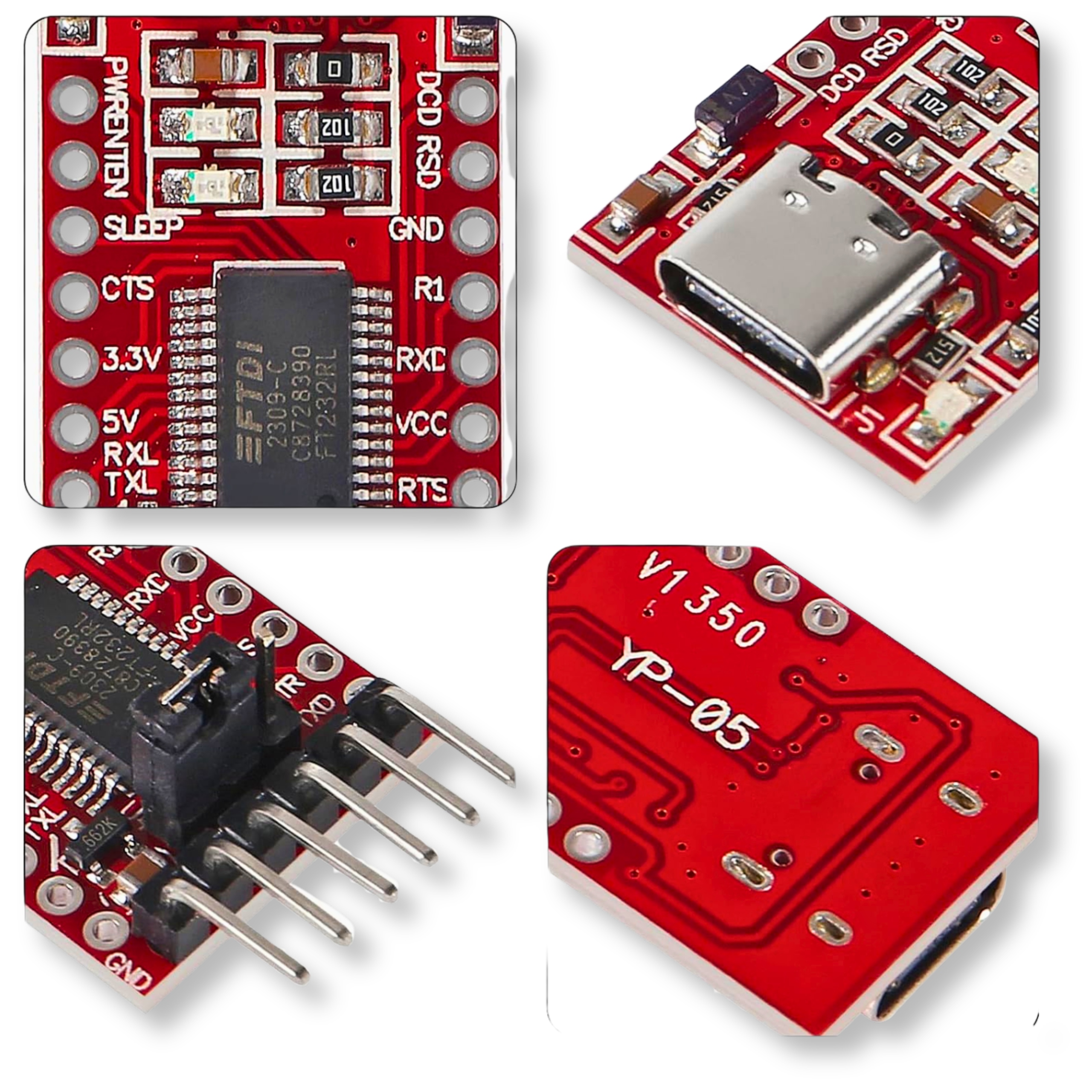 Konwerter Mikrobot USB-C UART FTDI FT232RL 3.3V 5V moduł USB - Sklep ...