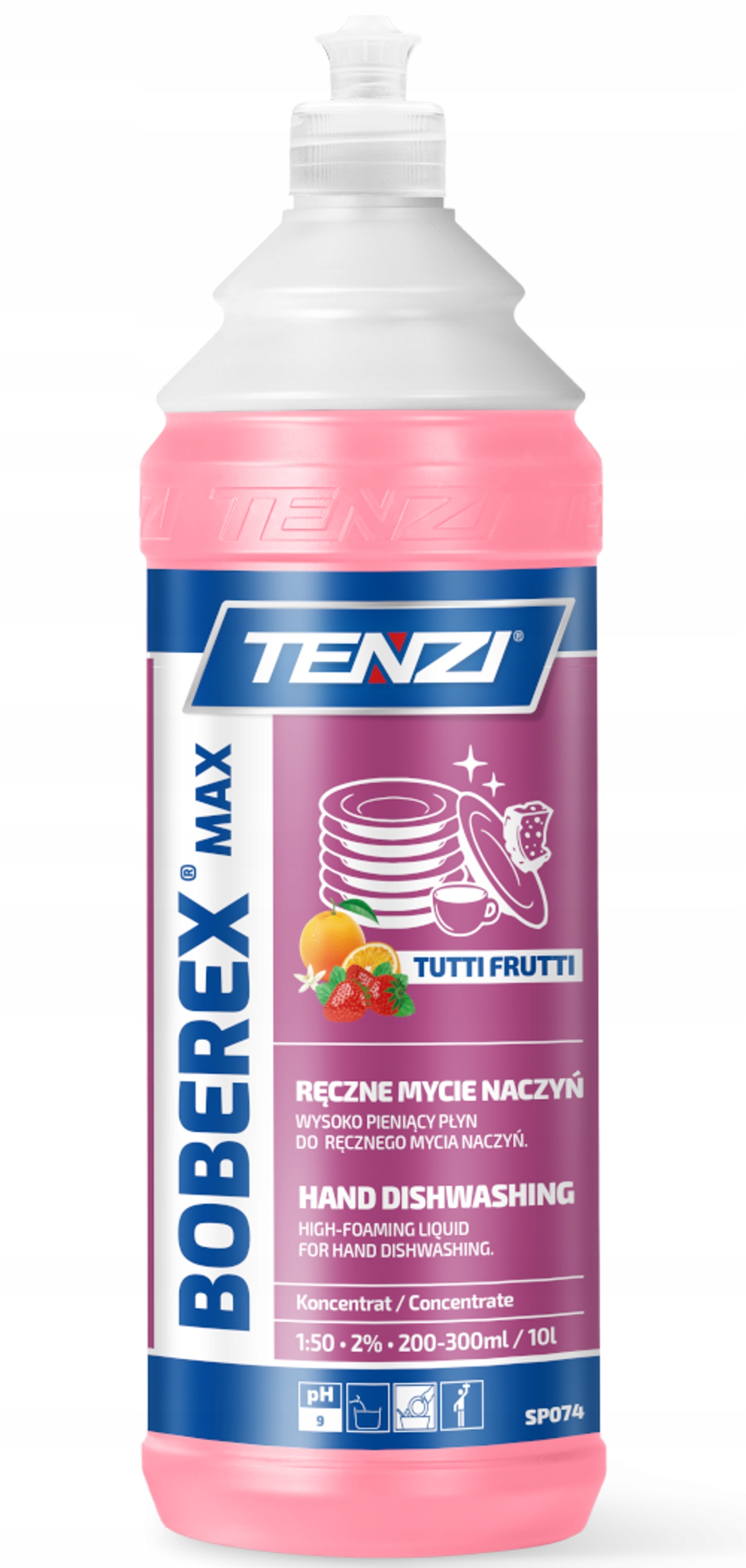 Płyn Do Mycia Naczyń Tenzi Boberex MAX 1L Tutti Frutti Max. Výkonná ...