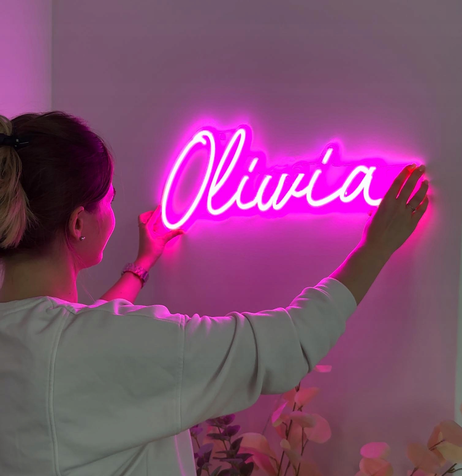 Neon LED z nazwą dowolną 50cm (9ba123) • Cena, Opinie • Źródła światła ...