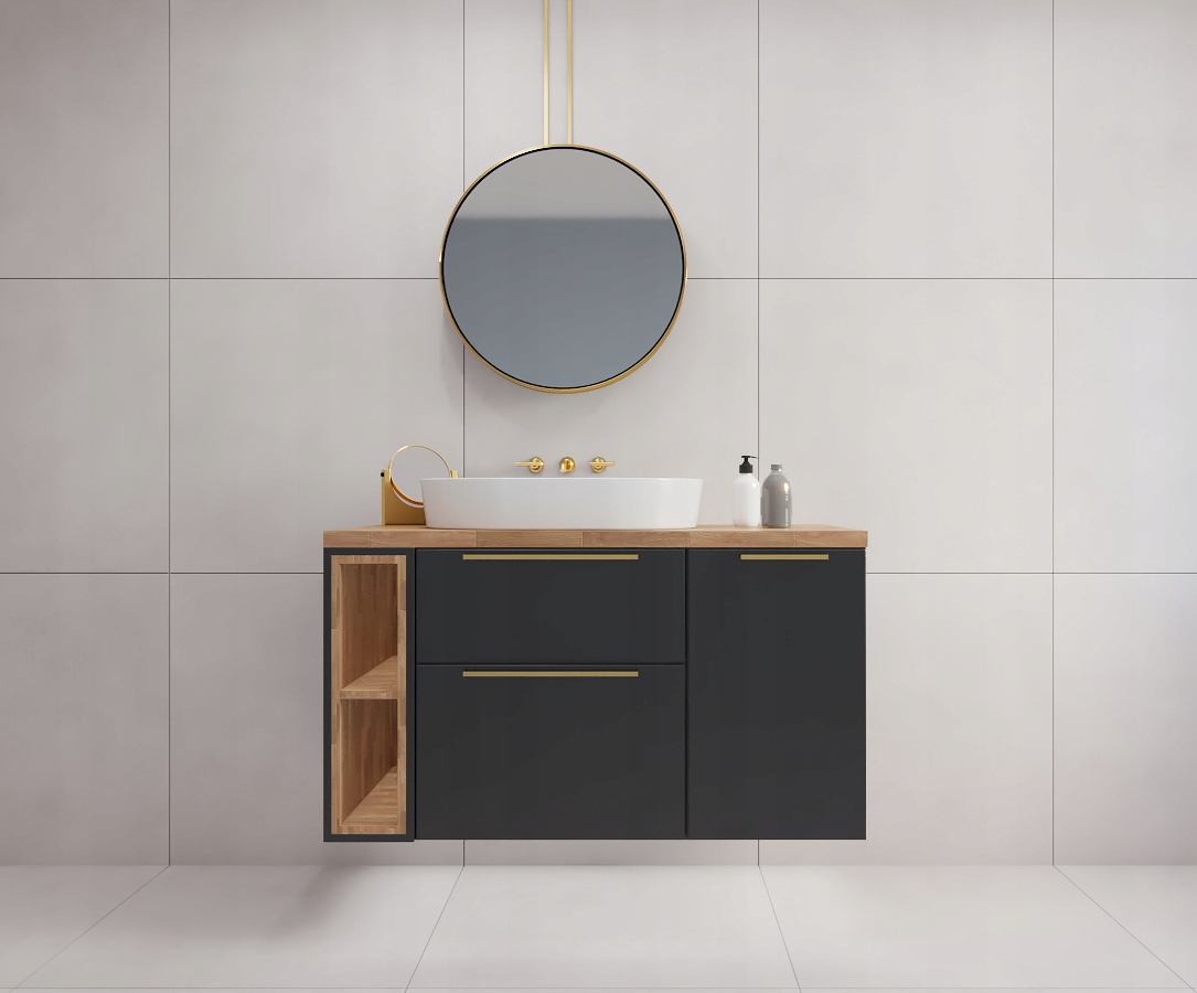 Szafka Pod Umywalkę Drewno Czarny Mat Mdf Cargo - porównaj ceny ...