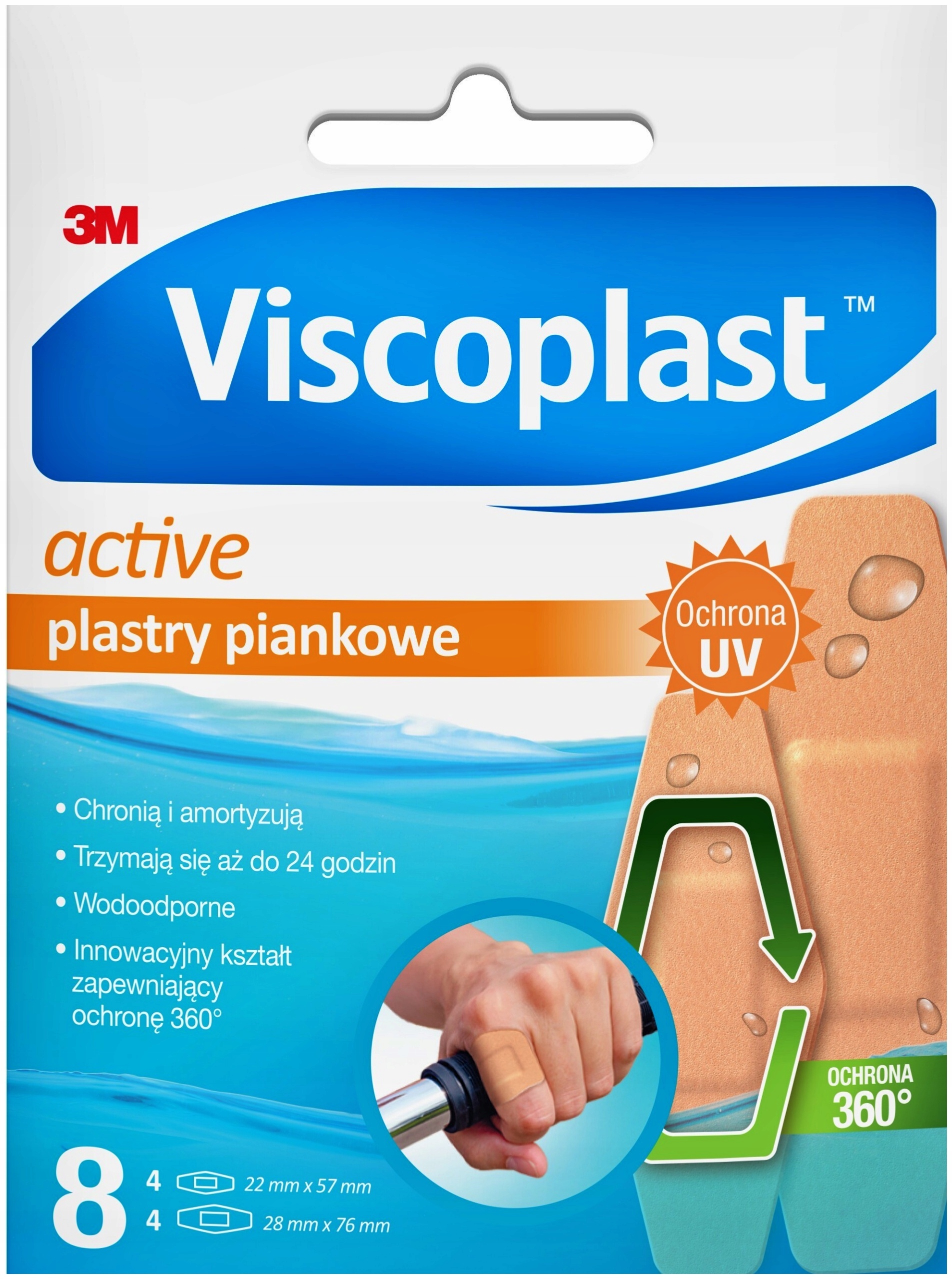 VISCOPLAST ACTIVE 8 szt - 2 rozmiary plastry piankowe (4064035093662 ...